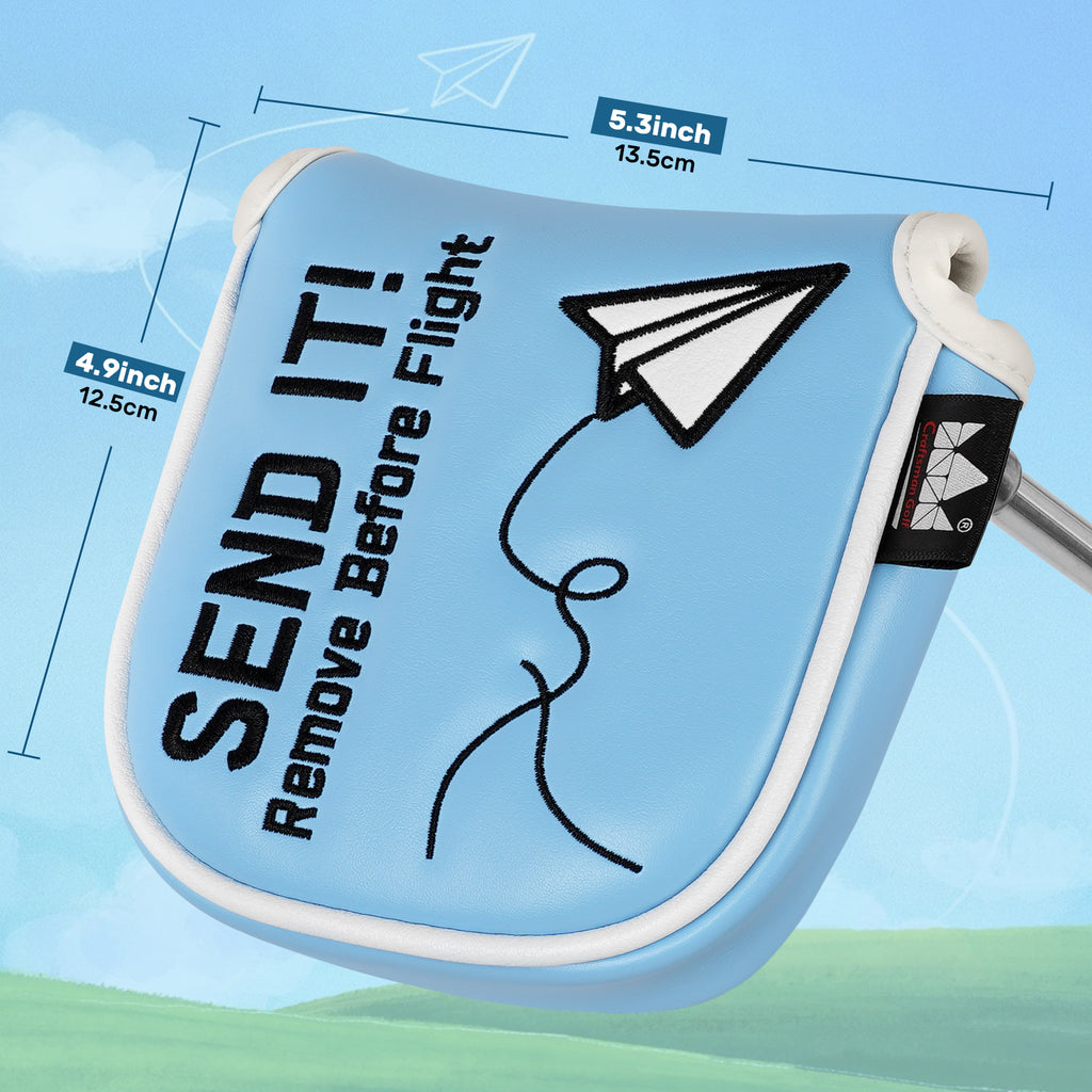 Paper Airplane Blue Square Mallet Putter Cover – Craftsman Golf