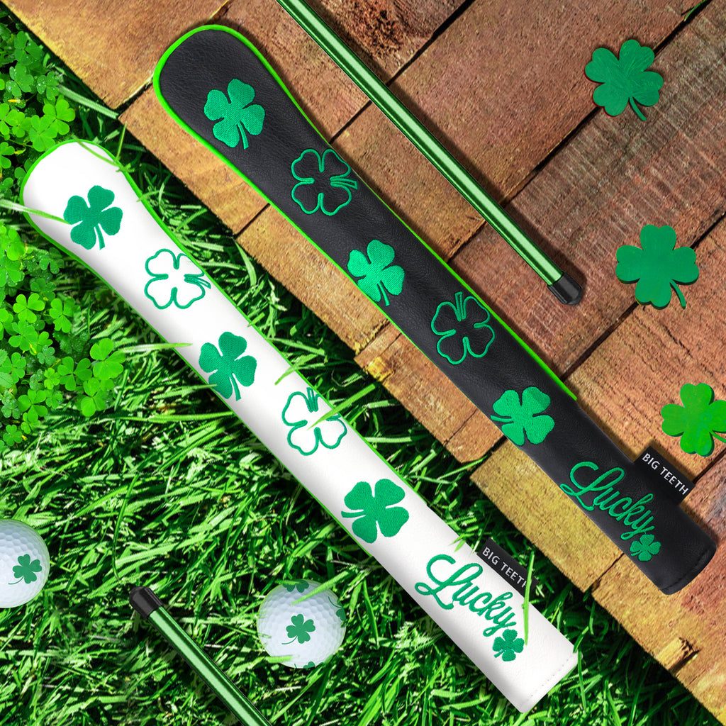 White Black Four-leaf Clover Alignment Stick Cover – Craftsman Golf