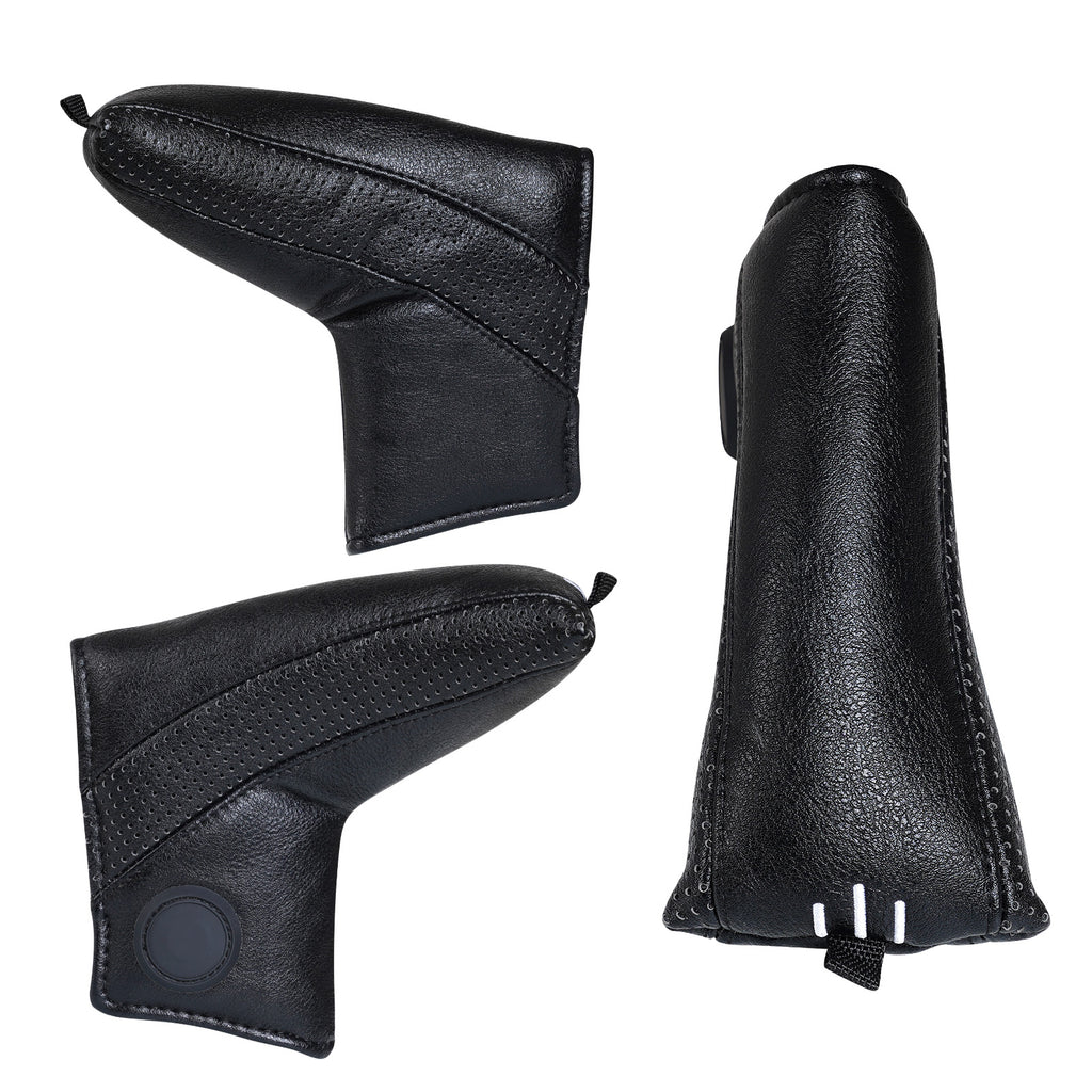 Leather Balck Magnetic Blade Putter Cover with Marker – Craftsman Golf
