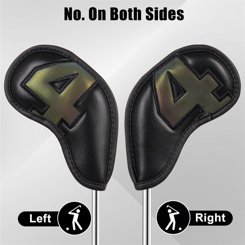 Black Gradient Colors Magnetic Golf Club Iron Headcovers Set 10pcs ...