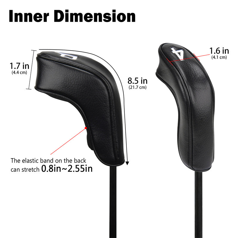 Black Leather White Numbers Golf Iron Head Covers Set 9 PCS – Craftsman ...