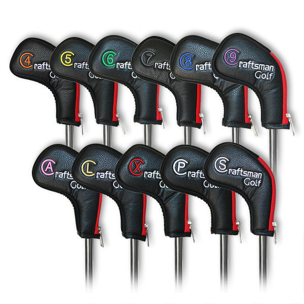 Multi Color Zipper Iron Head Cover Set∣CRAFTSMAN GOLF – Craftsman Golf