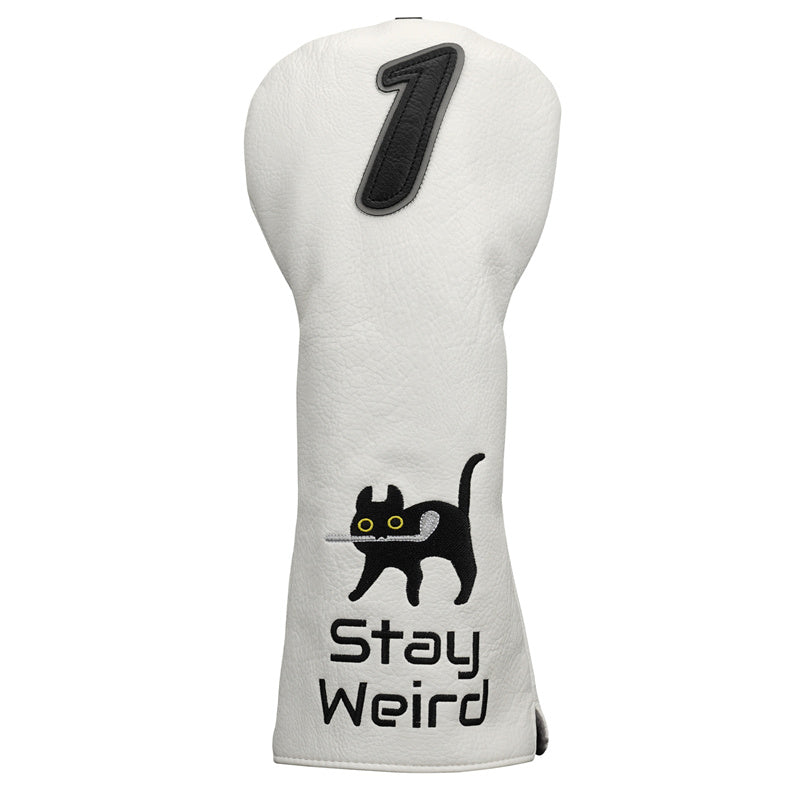 Funy Cool Black Cat Leather Golf Head Covers Golf Club Headcovers ...