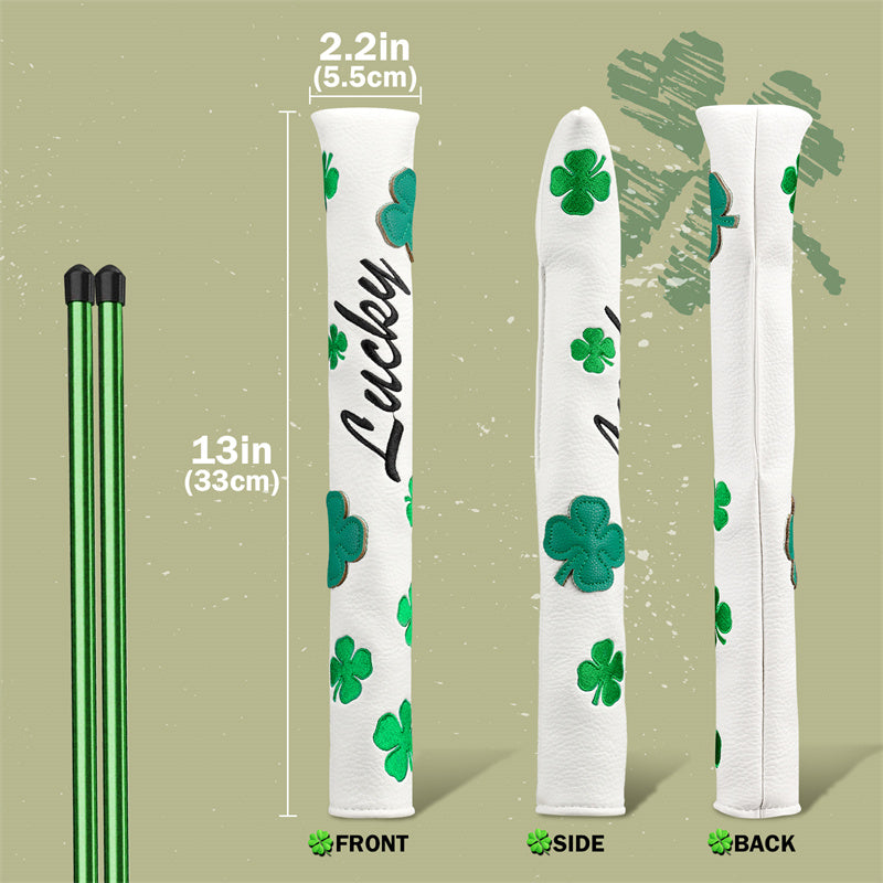 Four-Leaf Clover Leather Alignment Stick Cover – Craftsman Golf