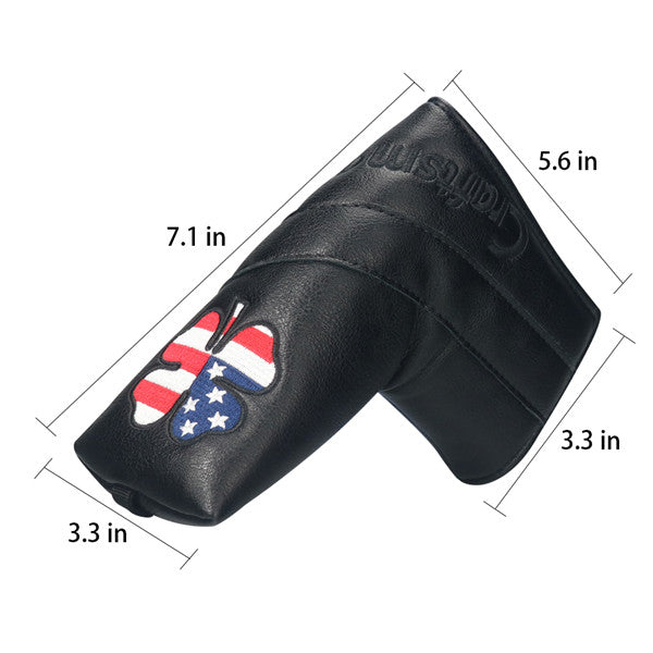 Black Leather Lucky Clover Blade Putter Cover – Craftsman Golf