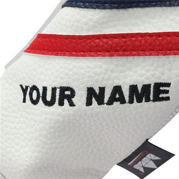 Custom White Blue Red Wood headcovers With Your Name – Craftsman Golf